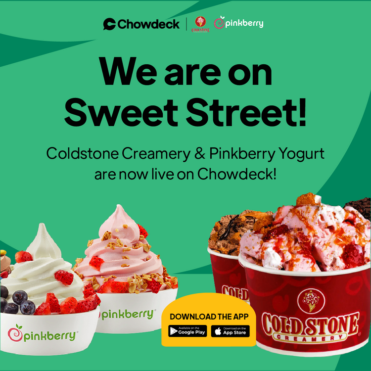 Chowdeck Welcomes Eat'N'Go's Coldstone Creamery and Pinkberry Yogurt!